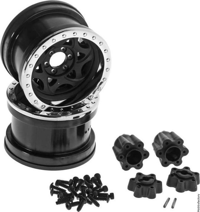 Axial AX31037 2.2 Walker Evans Wheels Chrome Black (2) | Axial | Hobbyfactory Oy